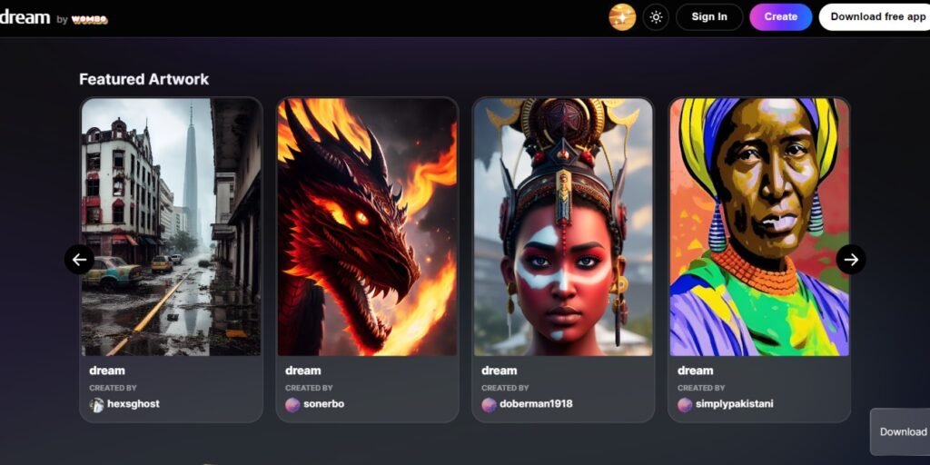 Dream by WOMBO AI for Creation in Any Desired Style