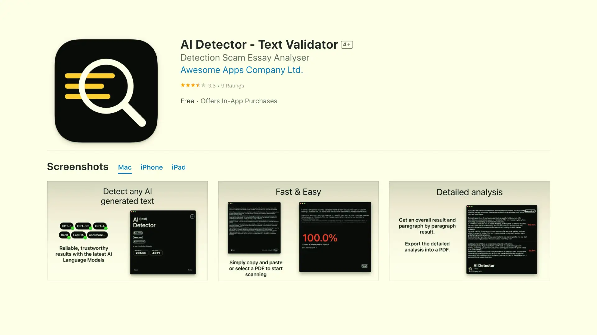 AI Detector - Text Validator Review (iOS and Mac) / aidigitalx